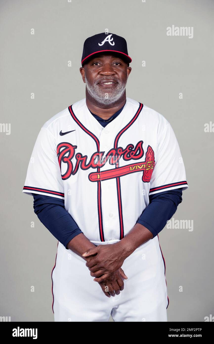 This is a 2021 photo of Eric Young Sr. of the Atlanta Braves baseball ...