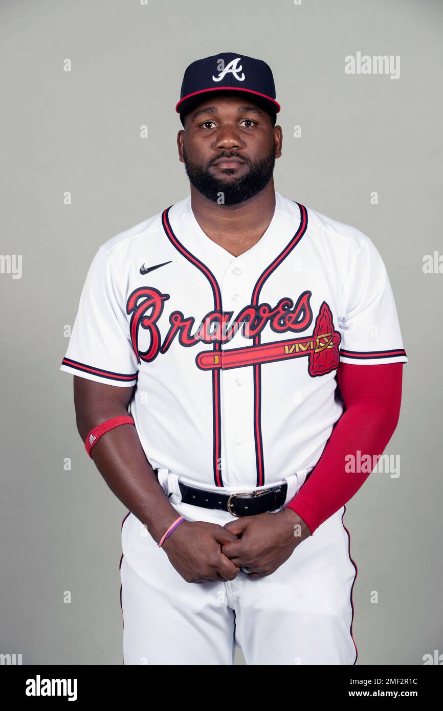 This is a 2021 photo of Abraham Almonte of the Atlanta Braves baseball ...