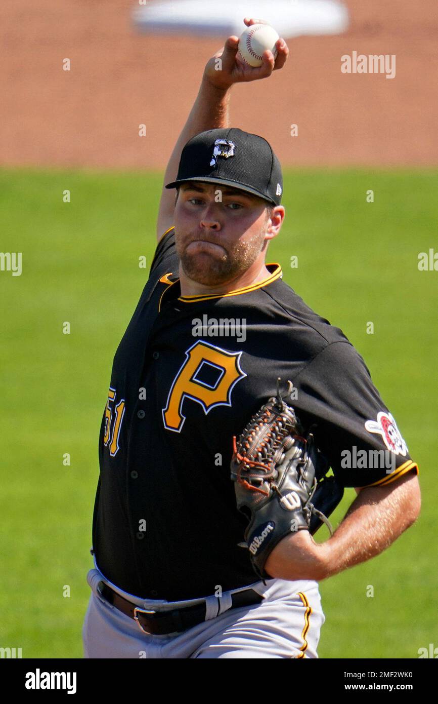 Pittsburgh Pirates pitcher David Bednar delivers during the fifth ...