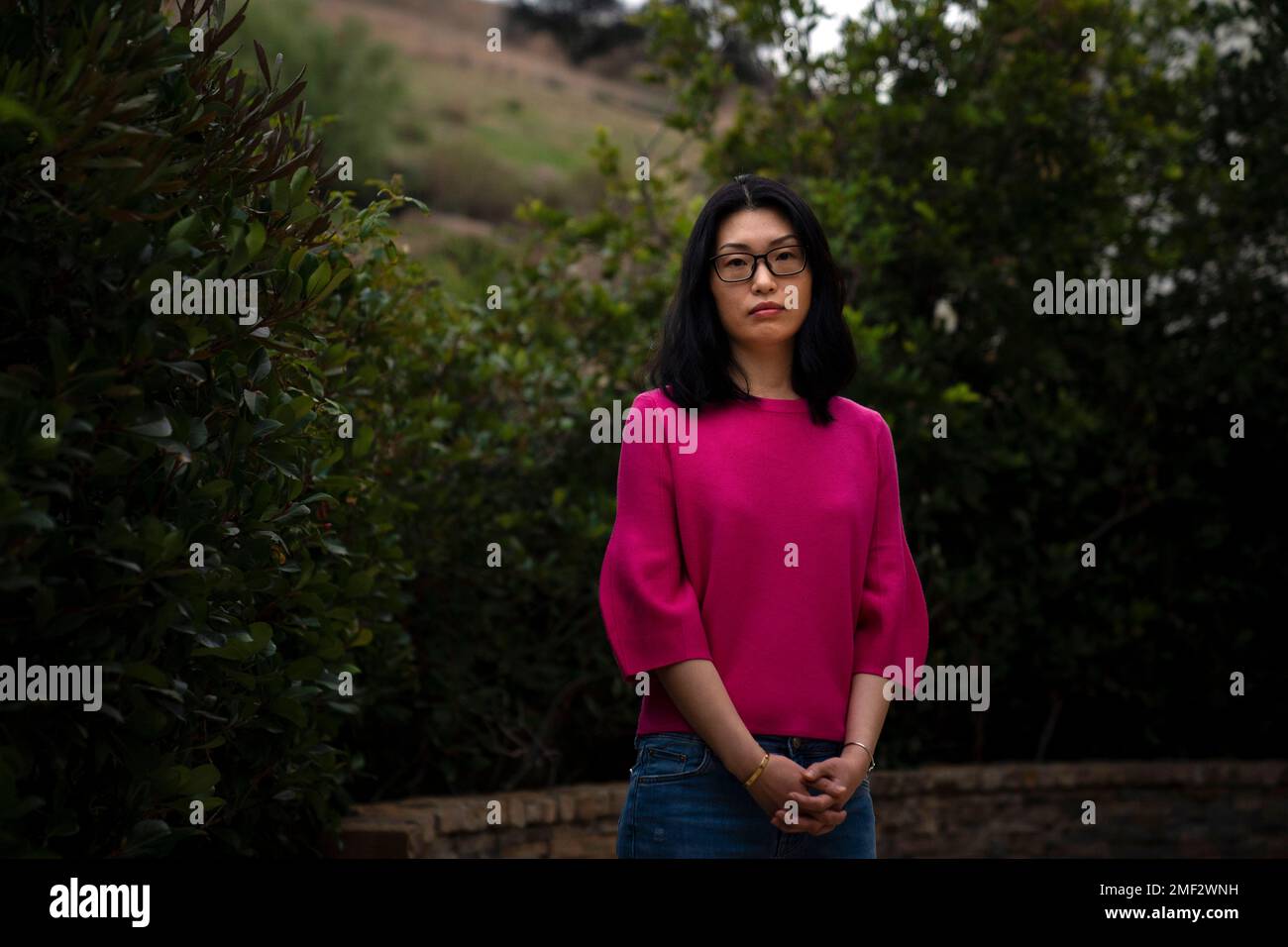 Kelly Yang poses for photos, Thursday, Feb. 11, 2021, in Calabasas ...