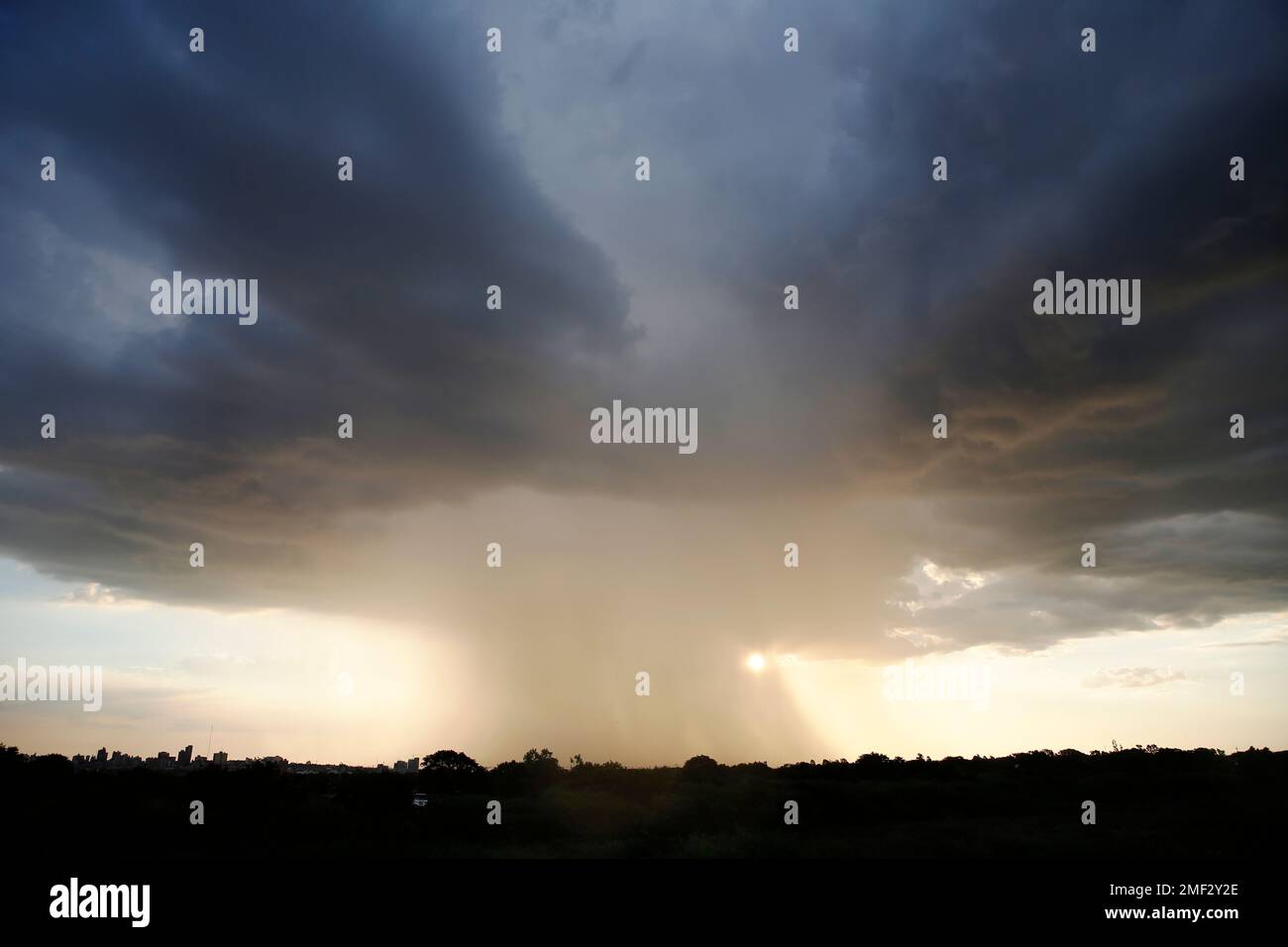 Rain falls over Asuncion, Paraguay, Monday, March 1, 2021. (AP Photo ...