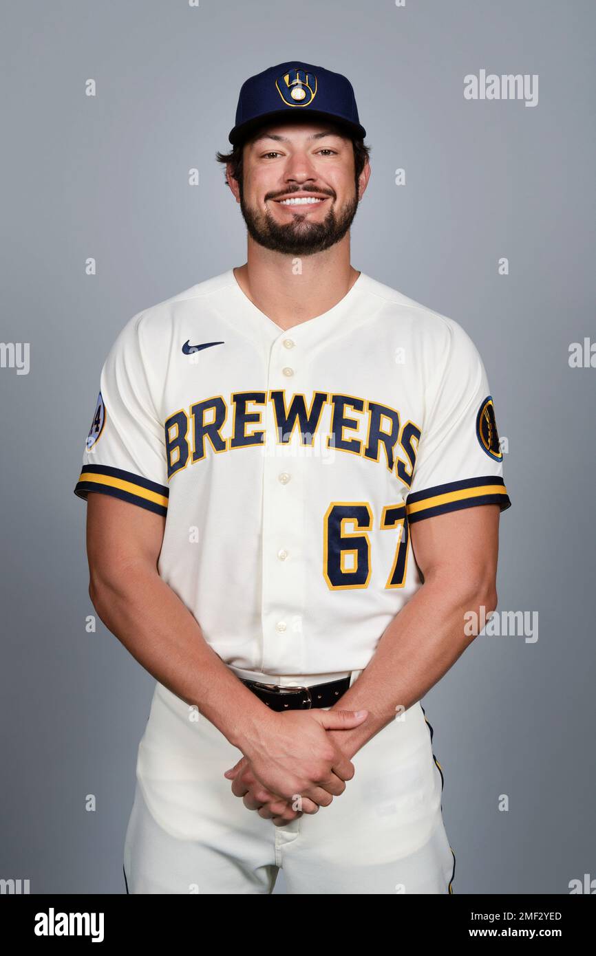 This is a 2021 photo of Dylan Cozens of the Milwaukee Brewers baseball ...