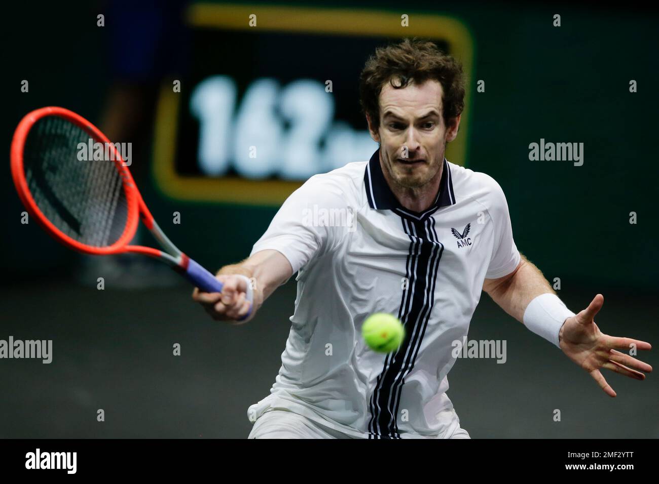 Britain's Andy Murray plays a shot against Netherland's Robin Haase in ...
