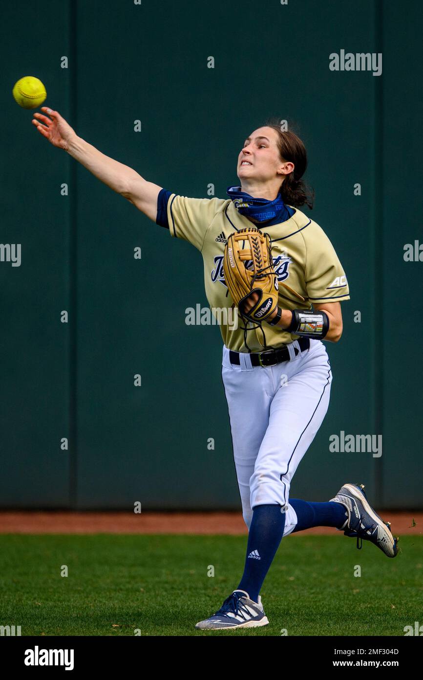 Georgia Tech outfielder Emma Kauf (25) during an NCAA softball game ...