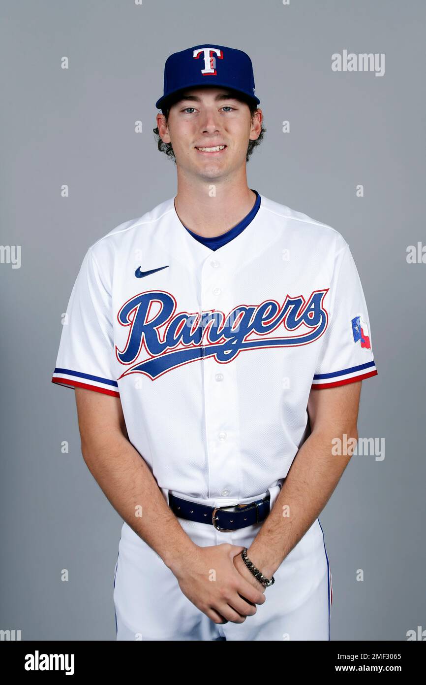 This is a 2021 photo of Cole Winn of the Texas Rangers baseball team ...