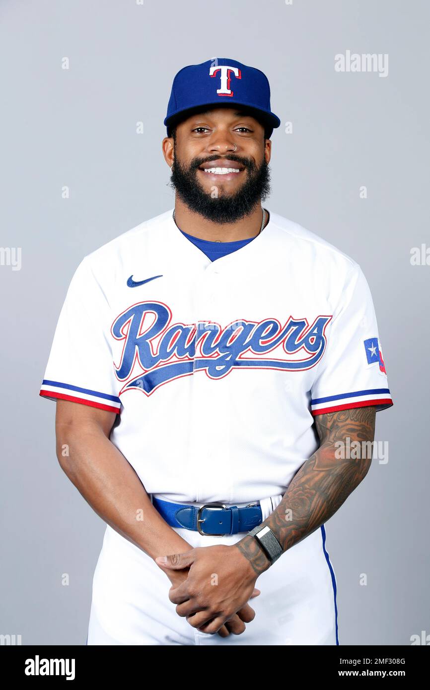 This is a 2021 photo of Delino DeShields of the Texas Rangers baseball ...