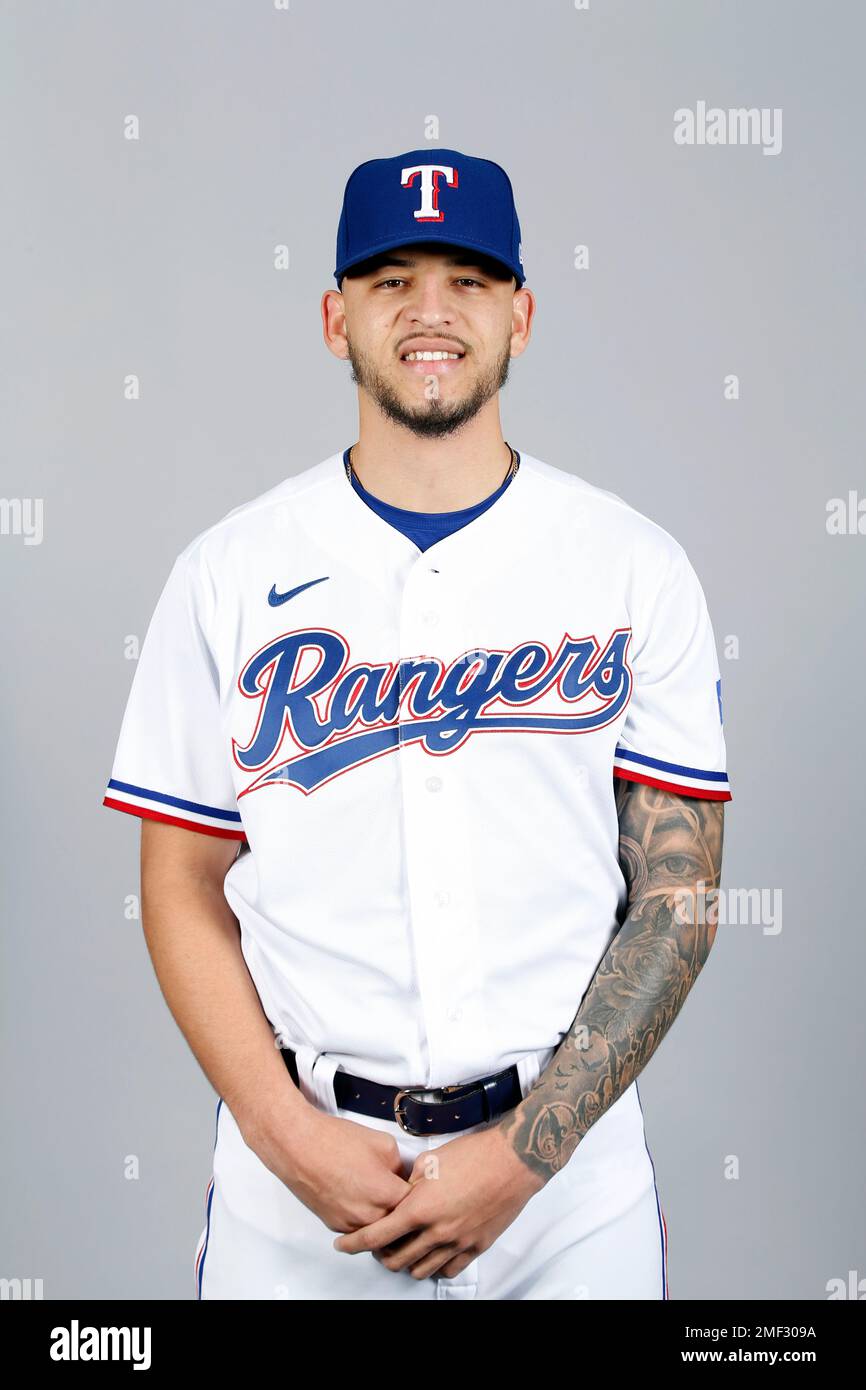 This is a 2021 photo of Yerry Rodriguez of the Texas Rangers baseball ...