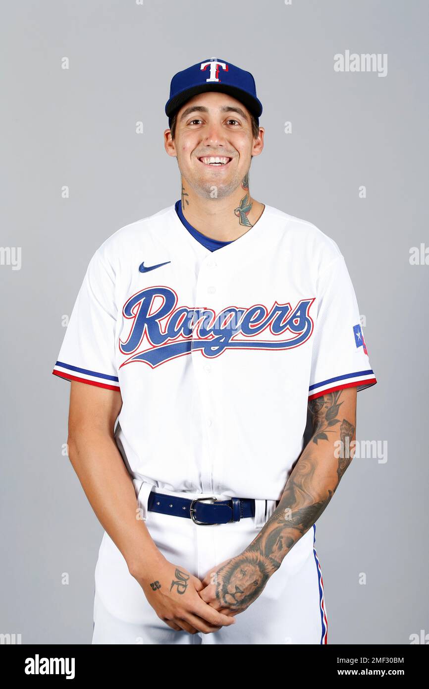 This is a 2021 photo of Hans Crouse of the Texas Rangers baseball team ...