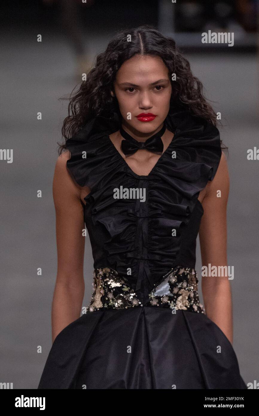A model walks the runway during the Chanel Haute Couture Spring Summer ...