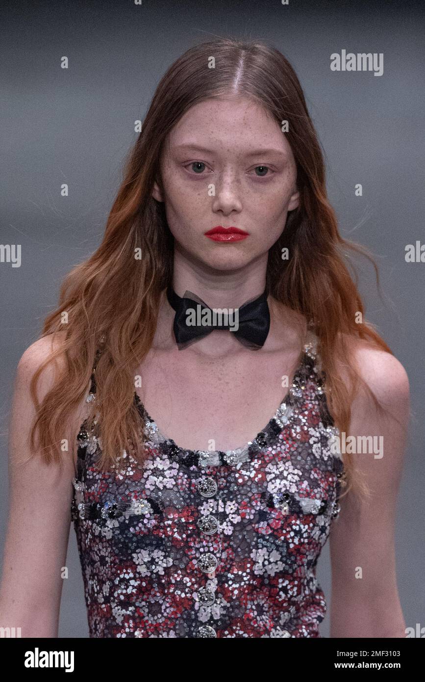 A model walks the runway during the Chanel Haute Couture Spring Summer ...