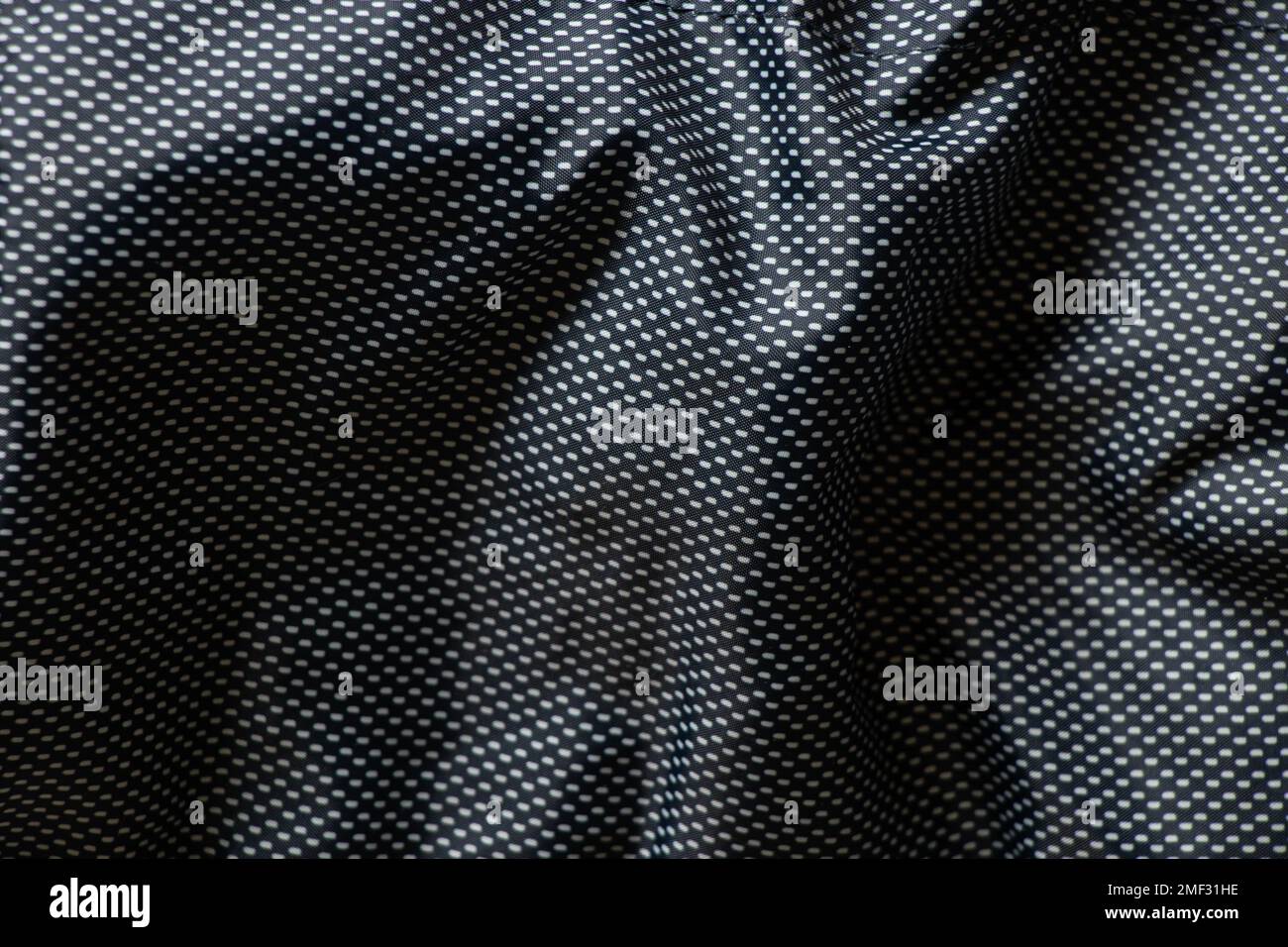 polyester blue fabric in small dot as background, blue wrinkled fabric ...