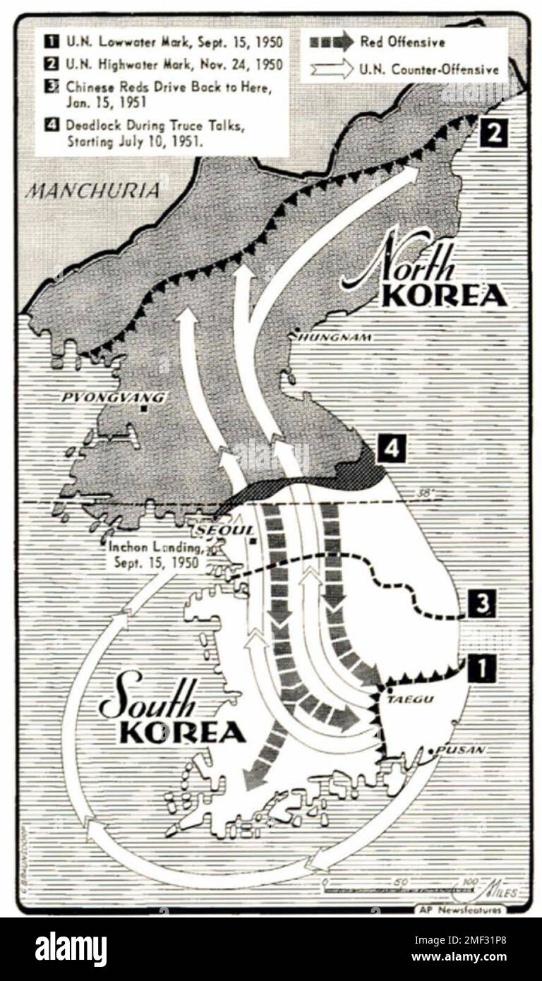 This map, issued near the end of the Korean War, April 9, 1953, shows a ...
