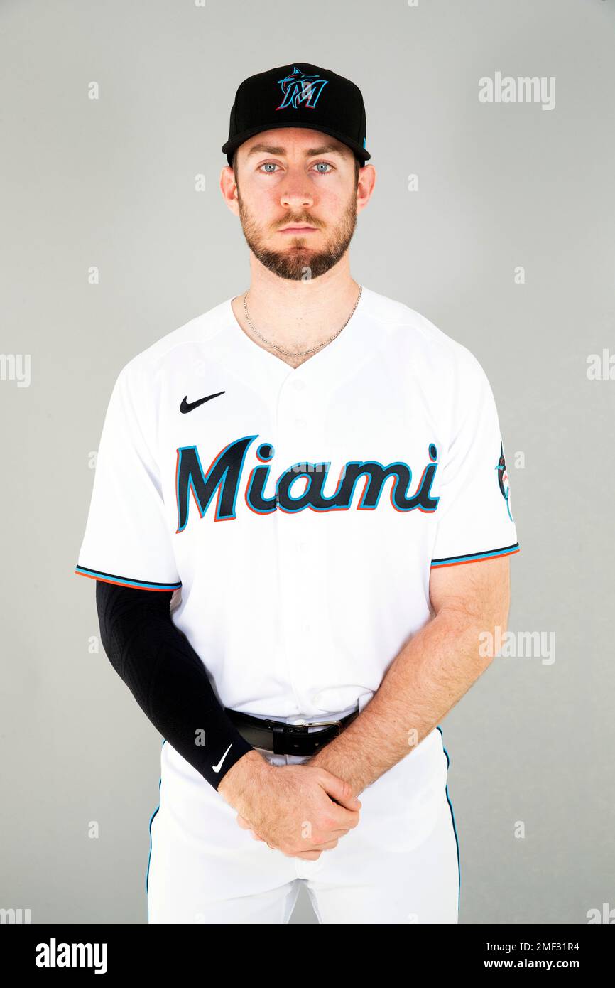 This is a 2021 photo of Brian Miller of the Miami Marlins baseball team ...