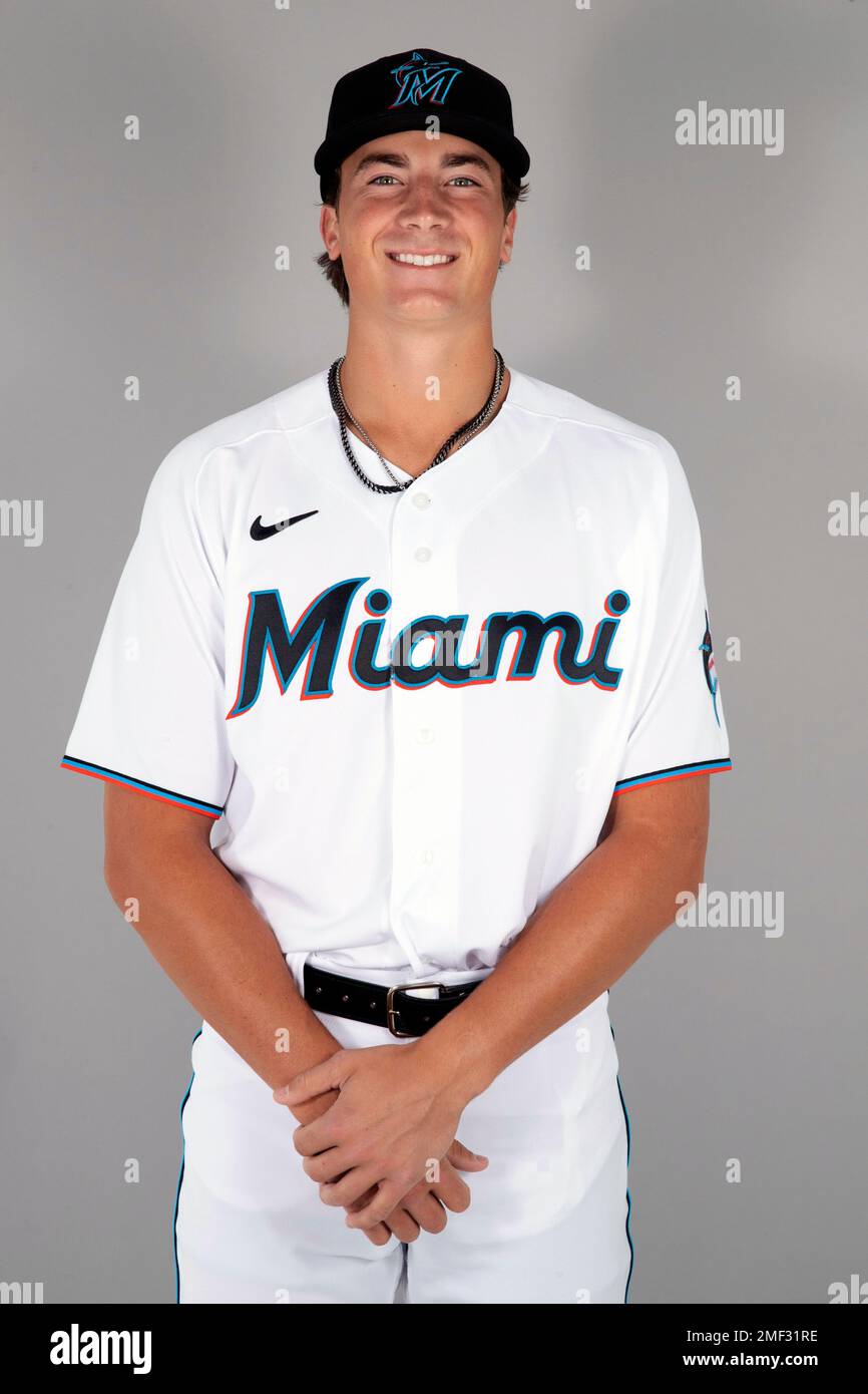 This is a 2021 photo of Kyle Nicolas of the Miami Marlins baseball team ...