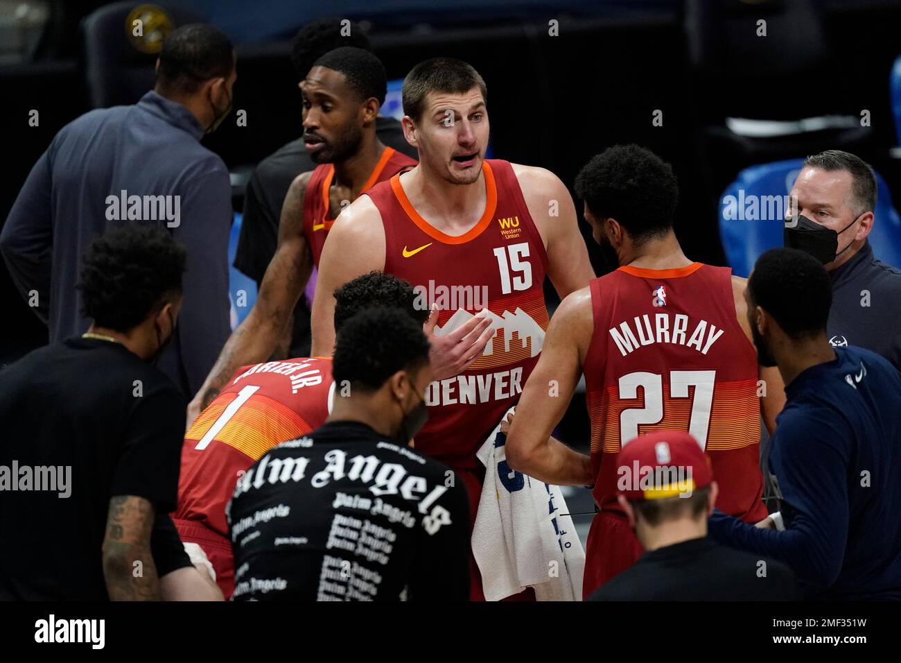 Denver Nuggets center Nikola Jokic (15) in the second half of an NBA ...