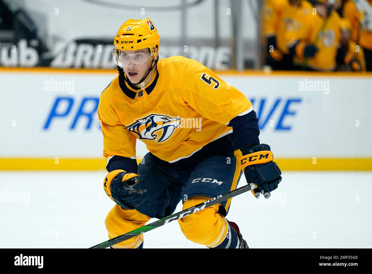 Nashville Predators defenseman Matt Benning (5) plays against the ...