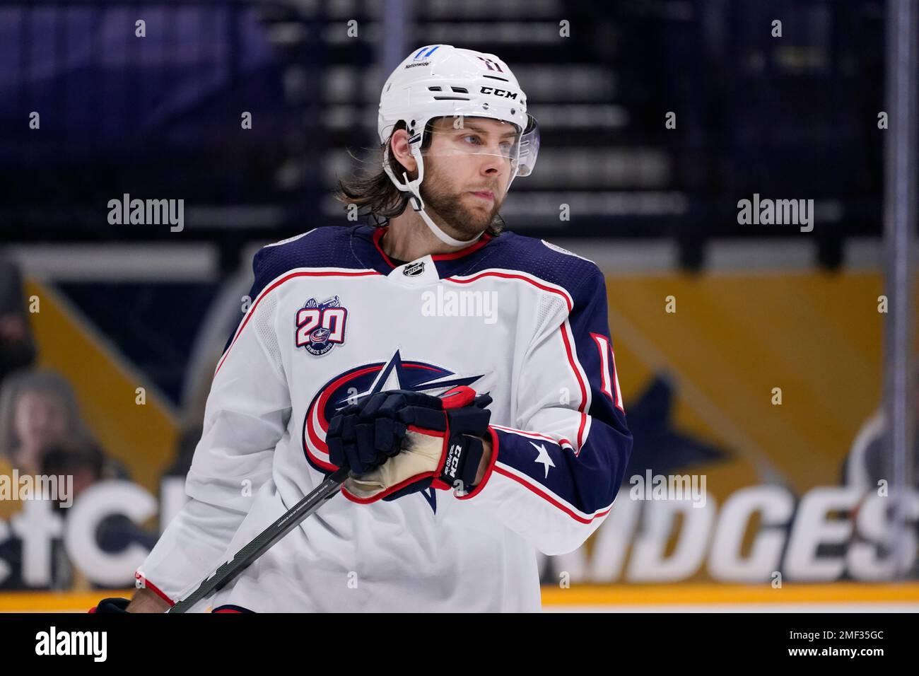 Columbus Blue Jackets center Kevin Stenlund (11) plays against the ...