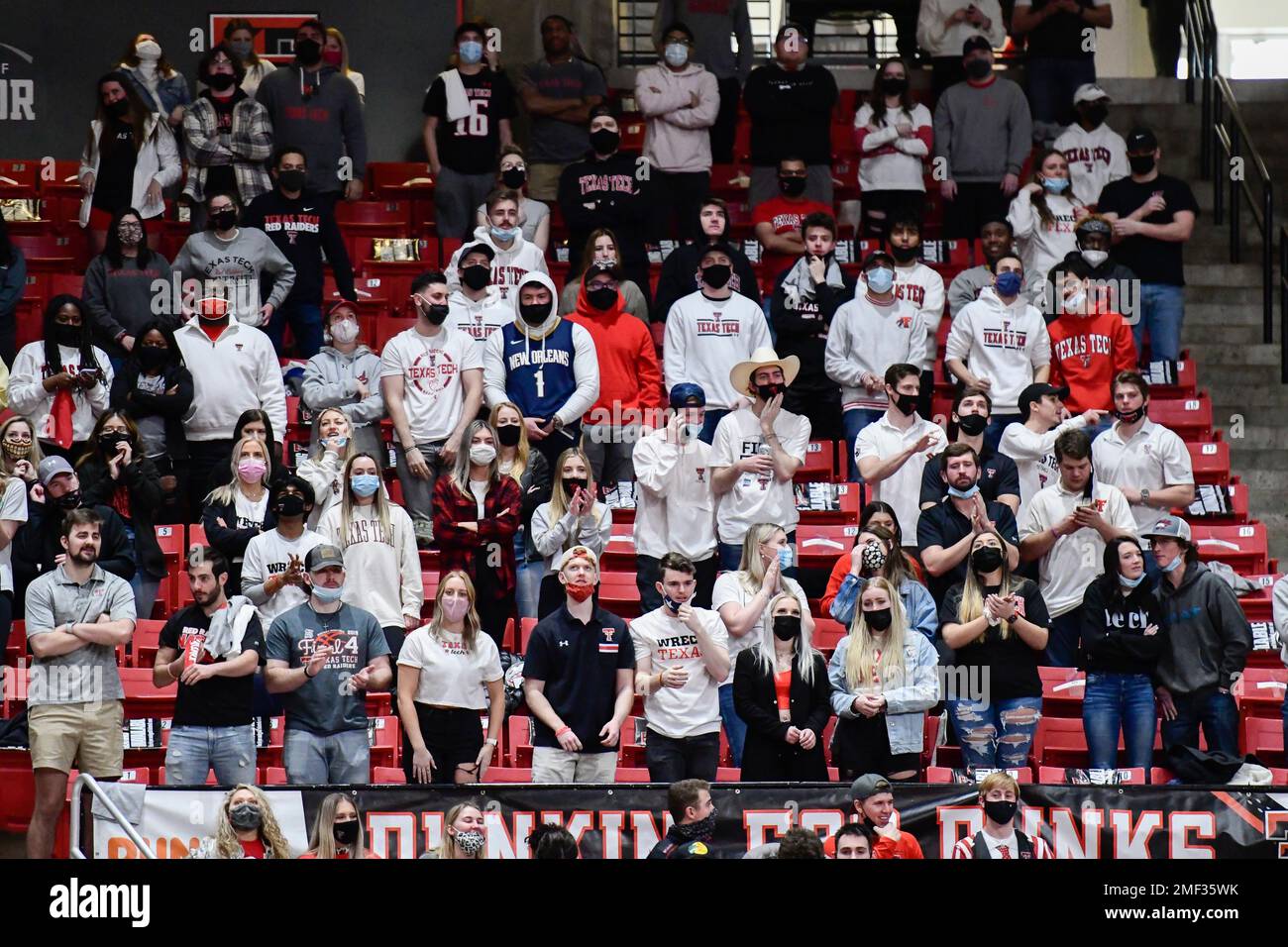 The Texas Tech student section watches Texas Tech and Texas play during the first half of an ...