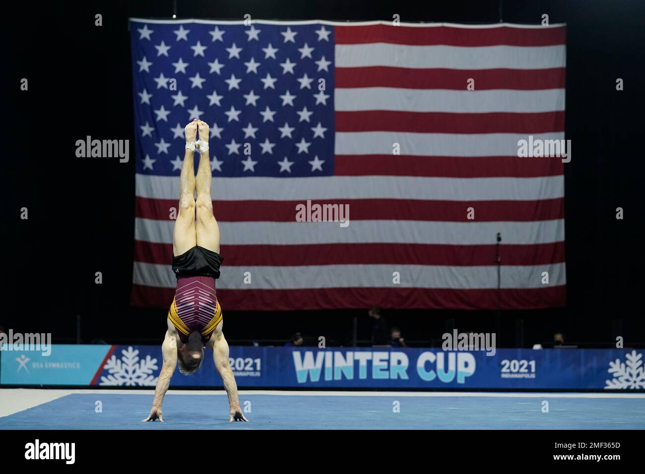 Shane Wiskus performs in the floor exercise during the Winter Cup ...