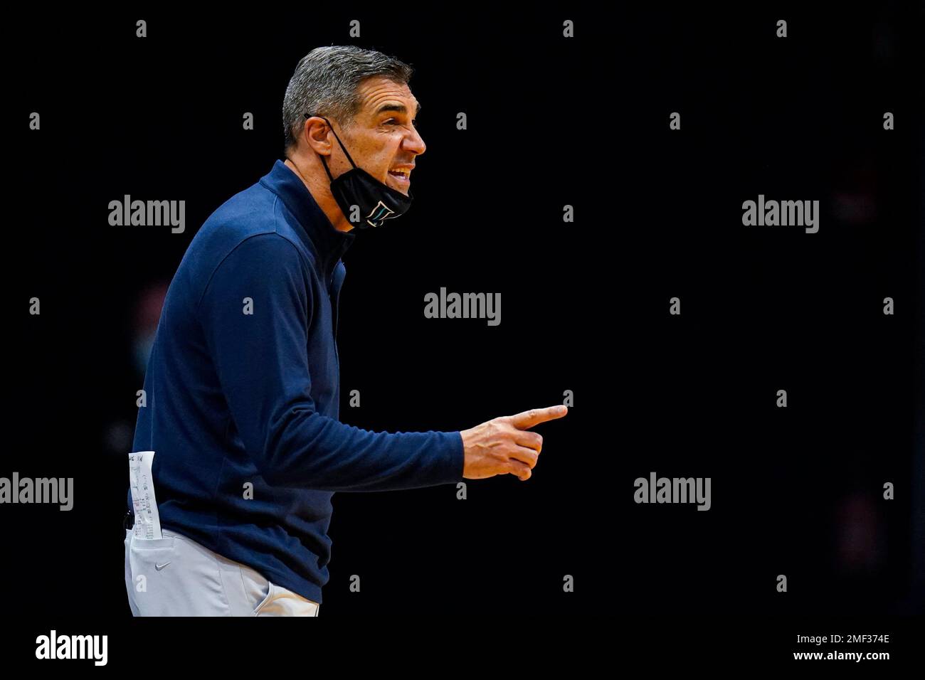 Villanova head coach Jay Wright on the bench in the second half of an ...