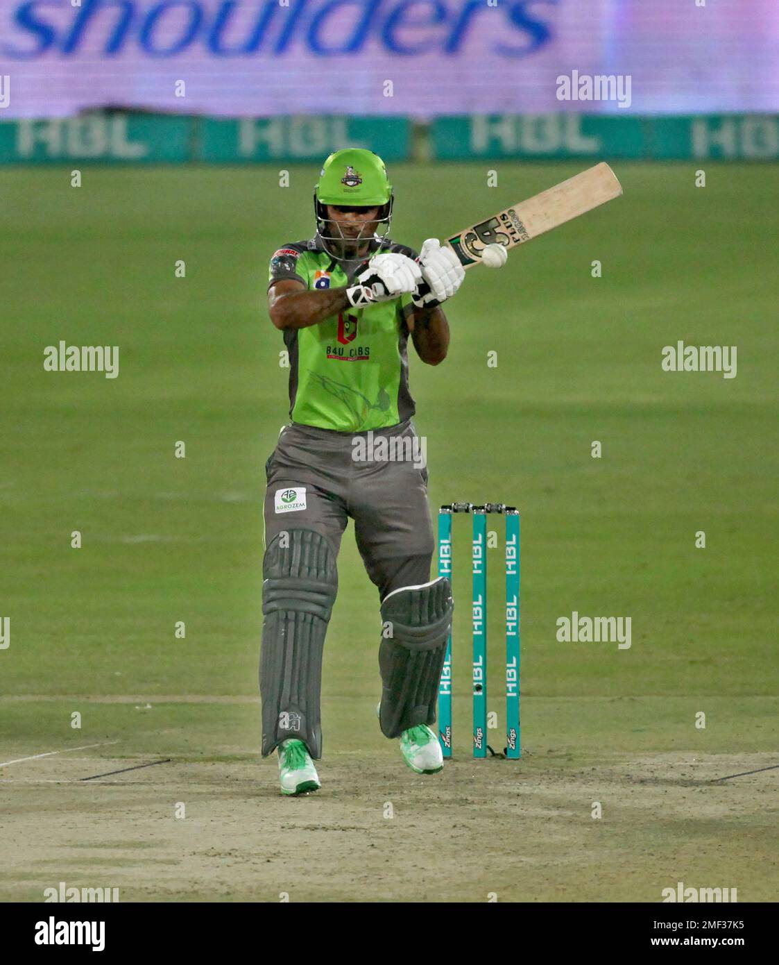 Lahore Qalandars' Fakhar Zaman plays a shot during a Pakistan Super ...
