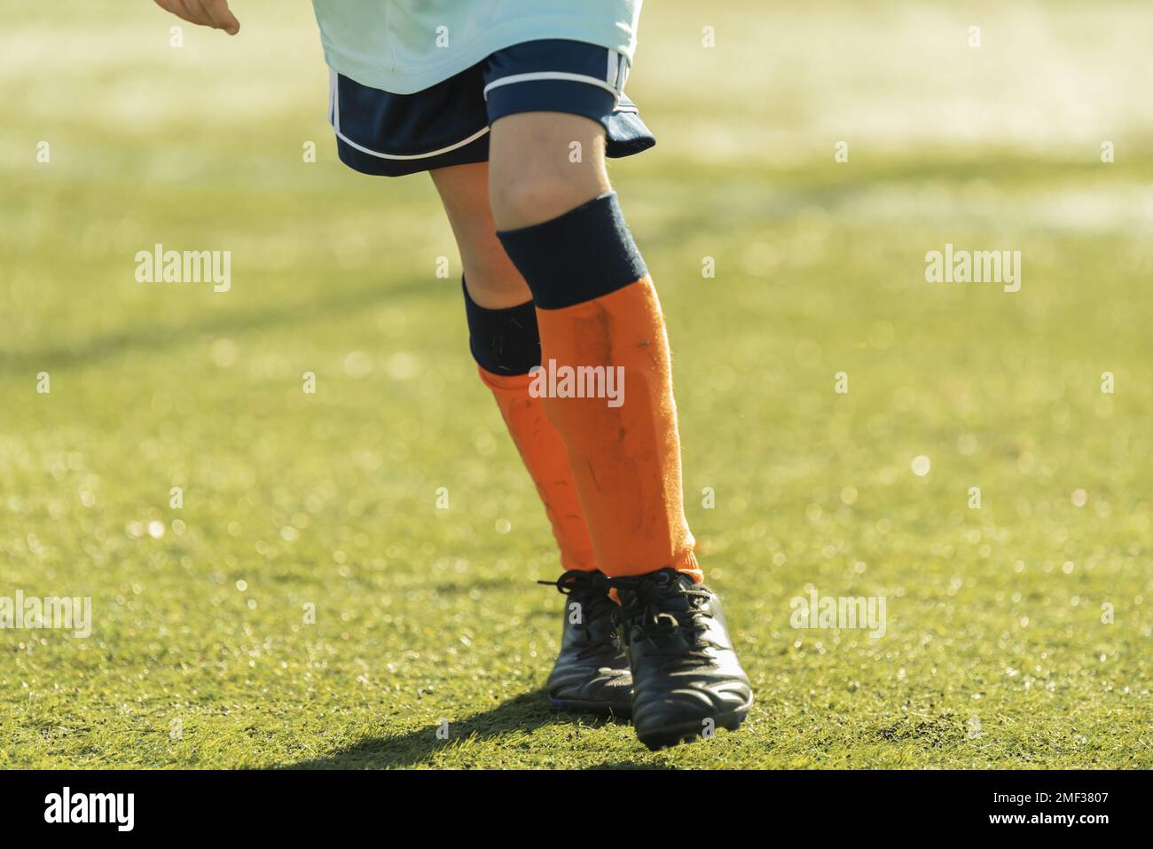 youth football match image half lower body. league match Stock Photo ...