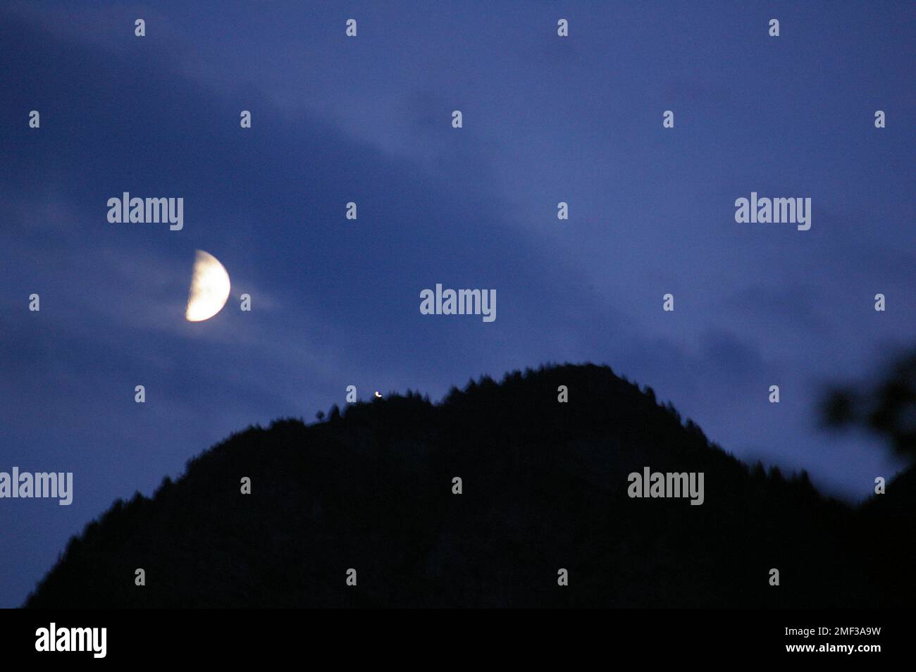 Half moon in the Alps, Annecy France Stock Photo - Alamy