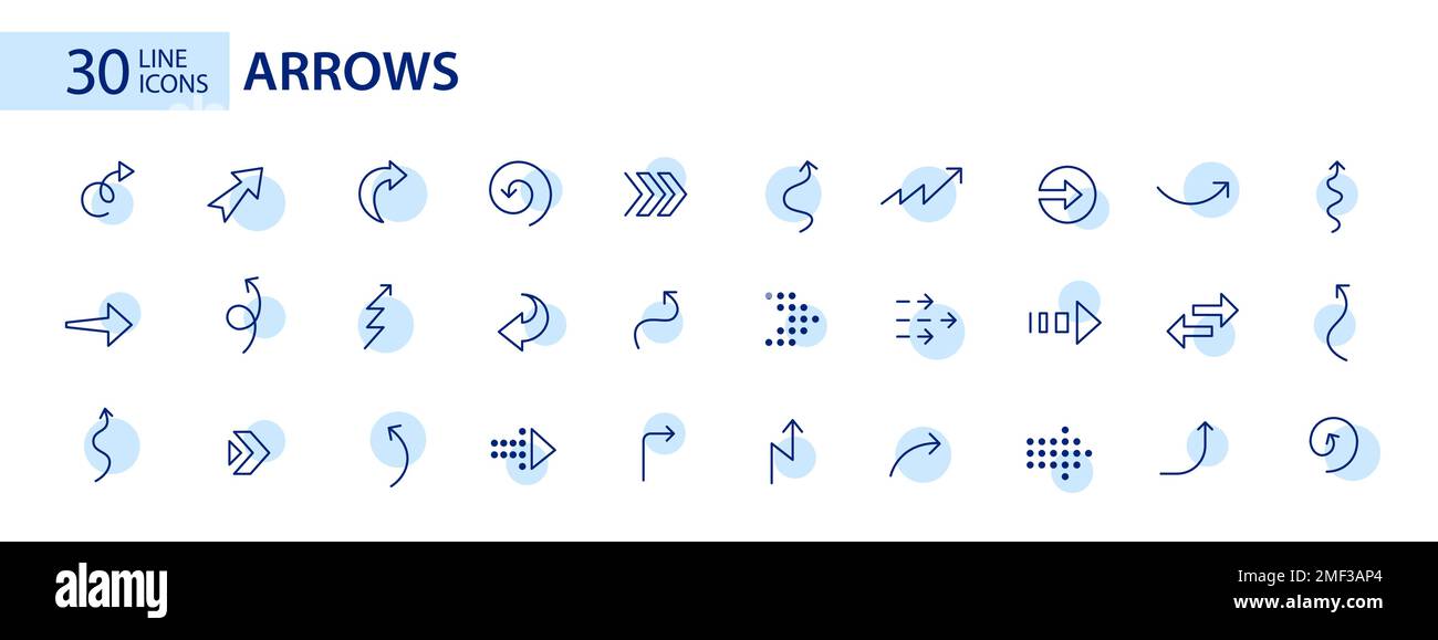30 pixel perfect arrow icons. Doodle user interface Stock Vector Image ...