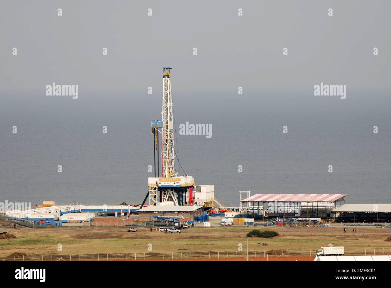 Kikuube, Uganda. 24th Jan, 2023. Photo taken on Jan. 24, 2023 shows the Kingfisher Oil Field in ...