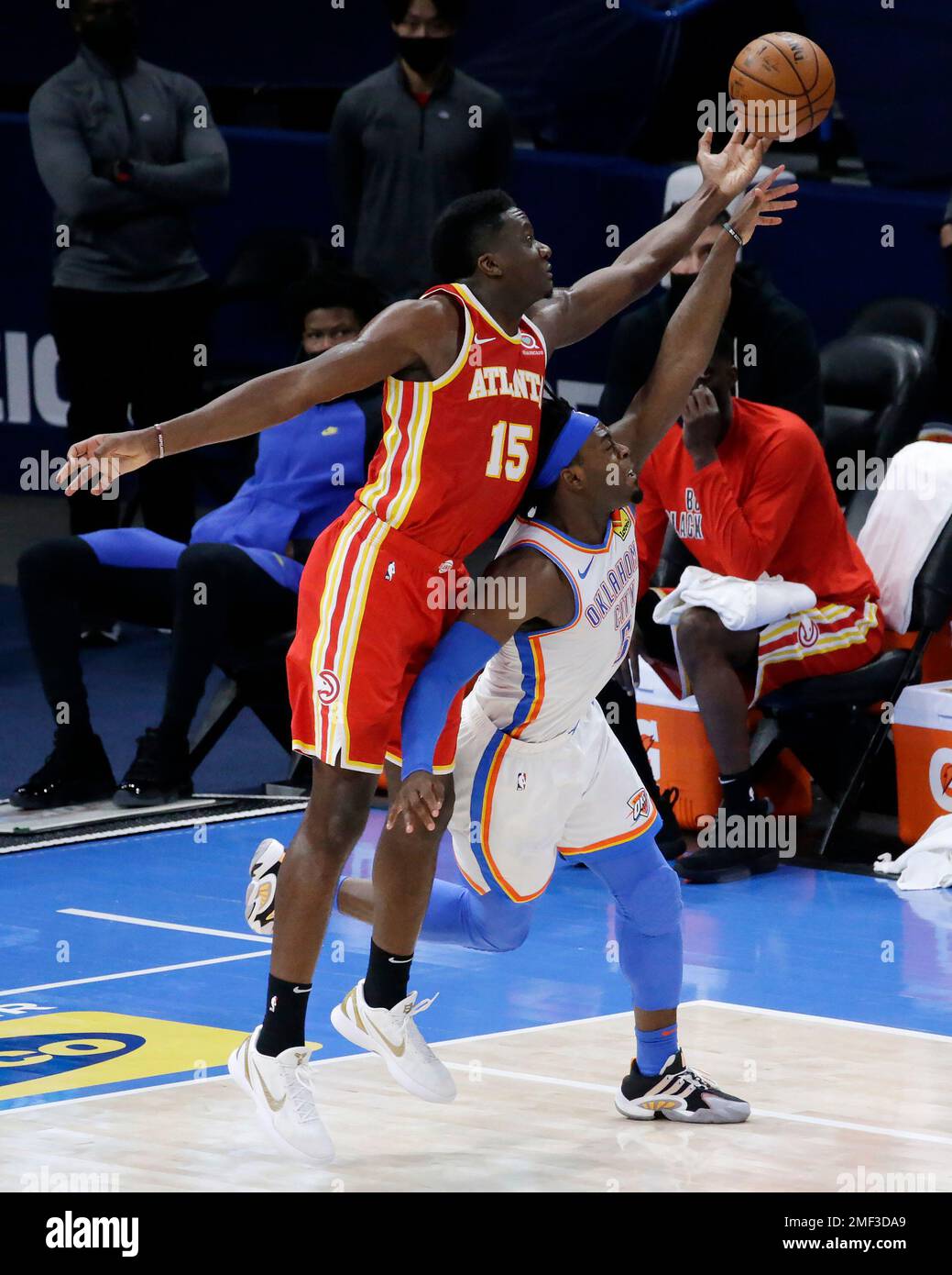 Atlanta Hawks center Clint Capela (15) and Oklahoma City Thunder ...