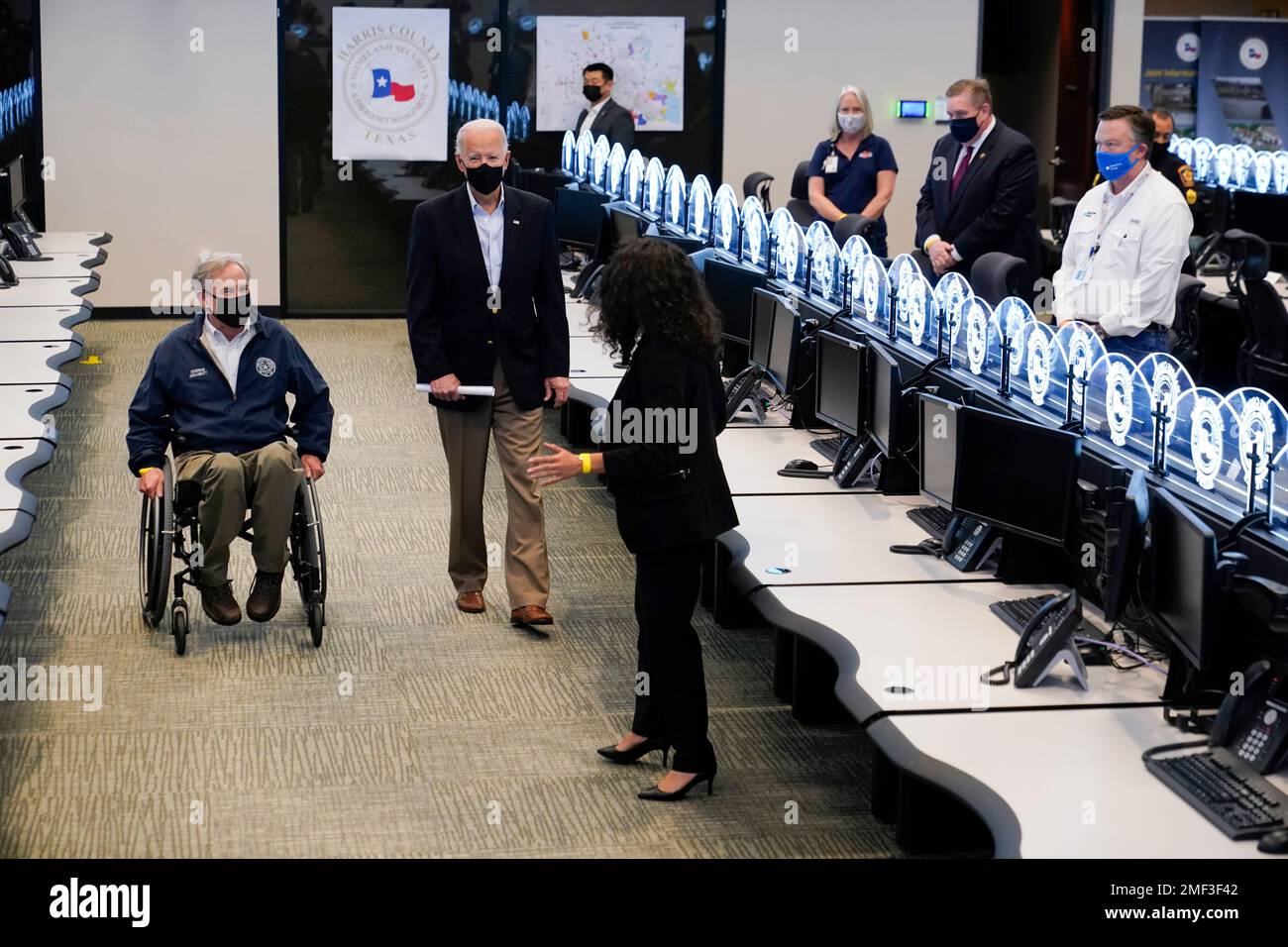 President Joe Biden tours the Harris County Emergency Operations Center ...