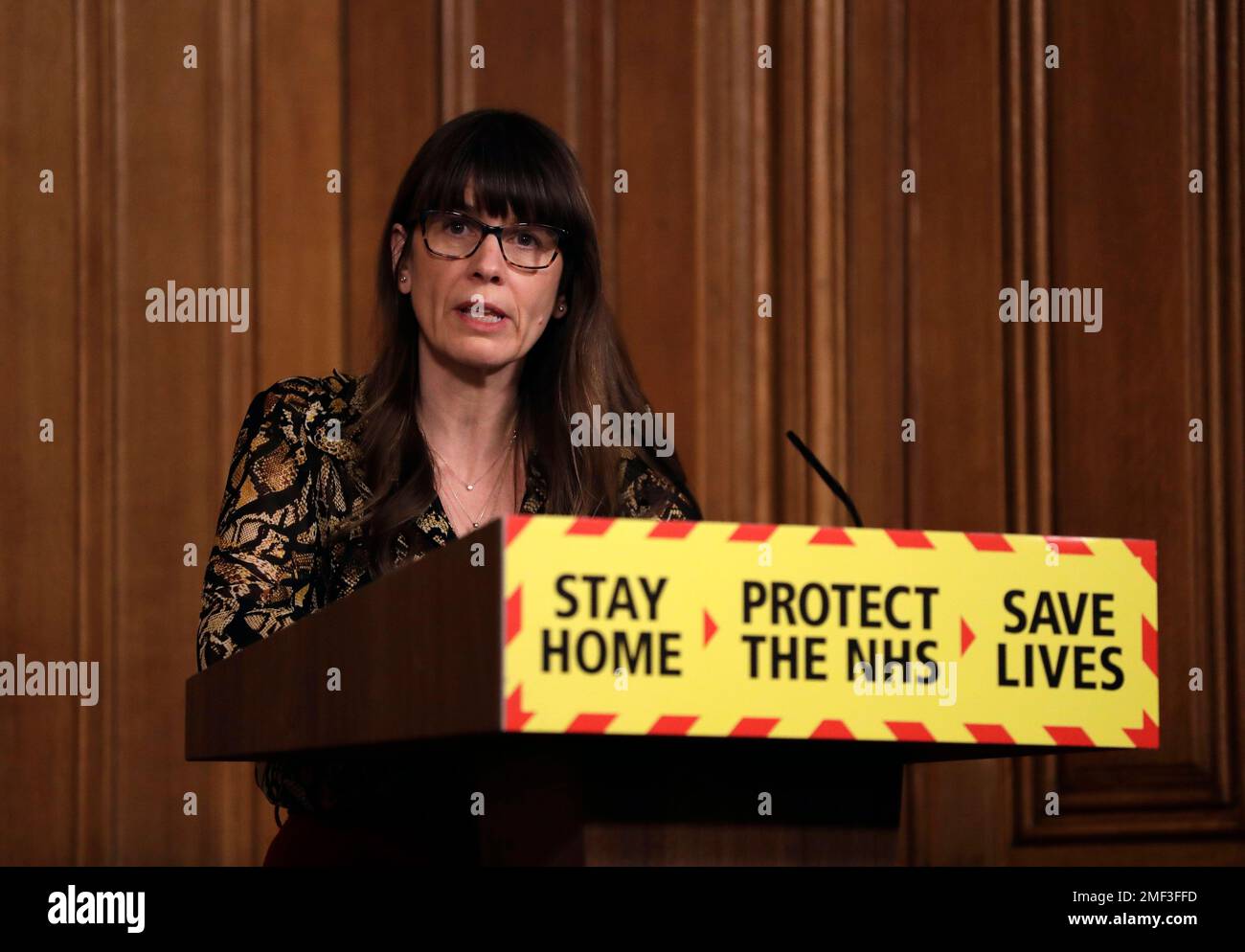 Public Health England's Dr Susan Hopkins speaks during a virtual press ...