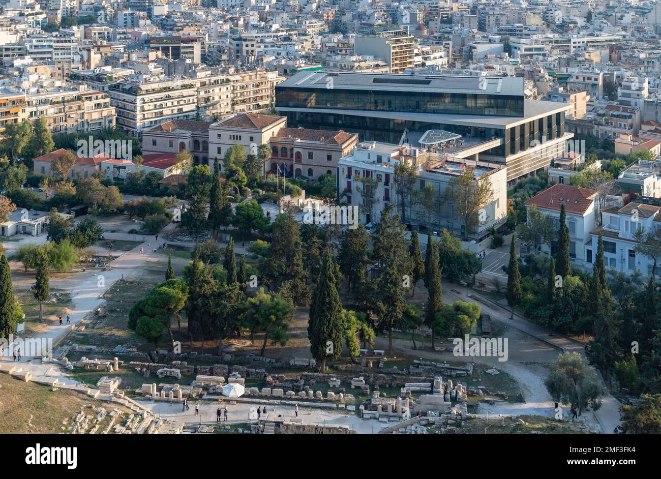 A picture of the Acropolis Museum and the area in front of it as seen ...