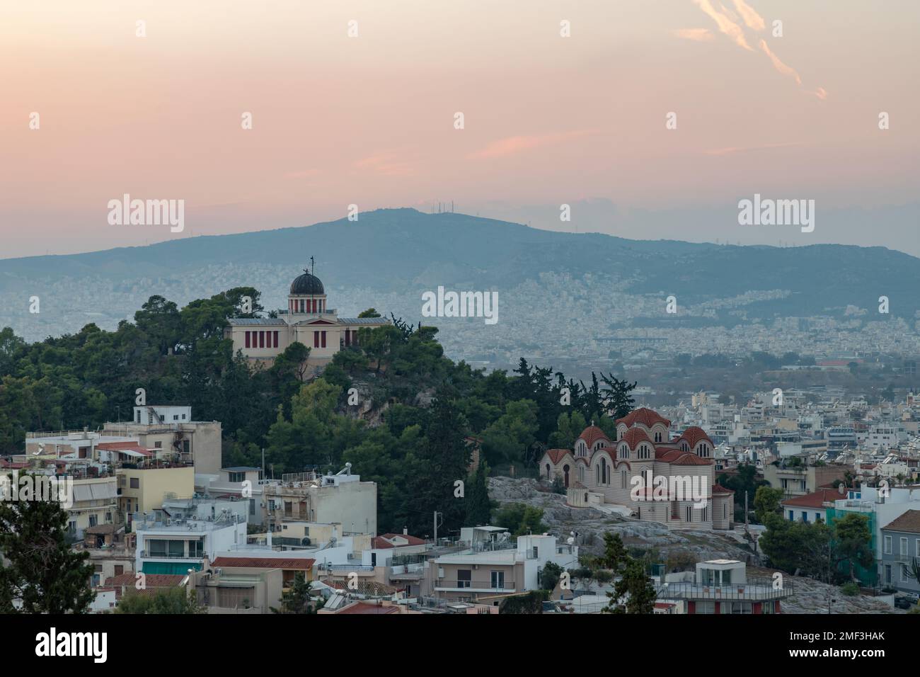 A picture of the National Observatory of Athens and the Church of Agia ...
