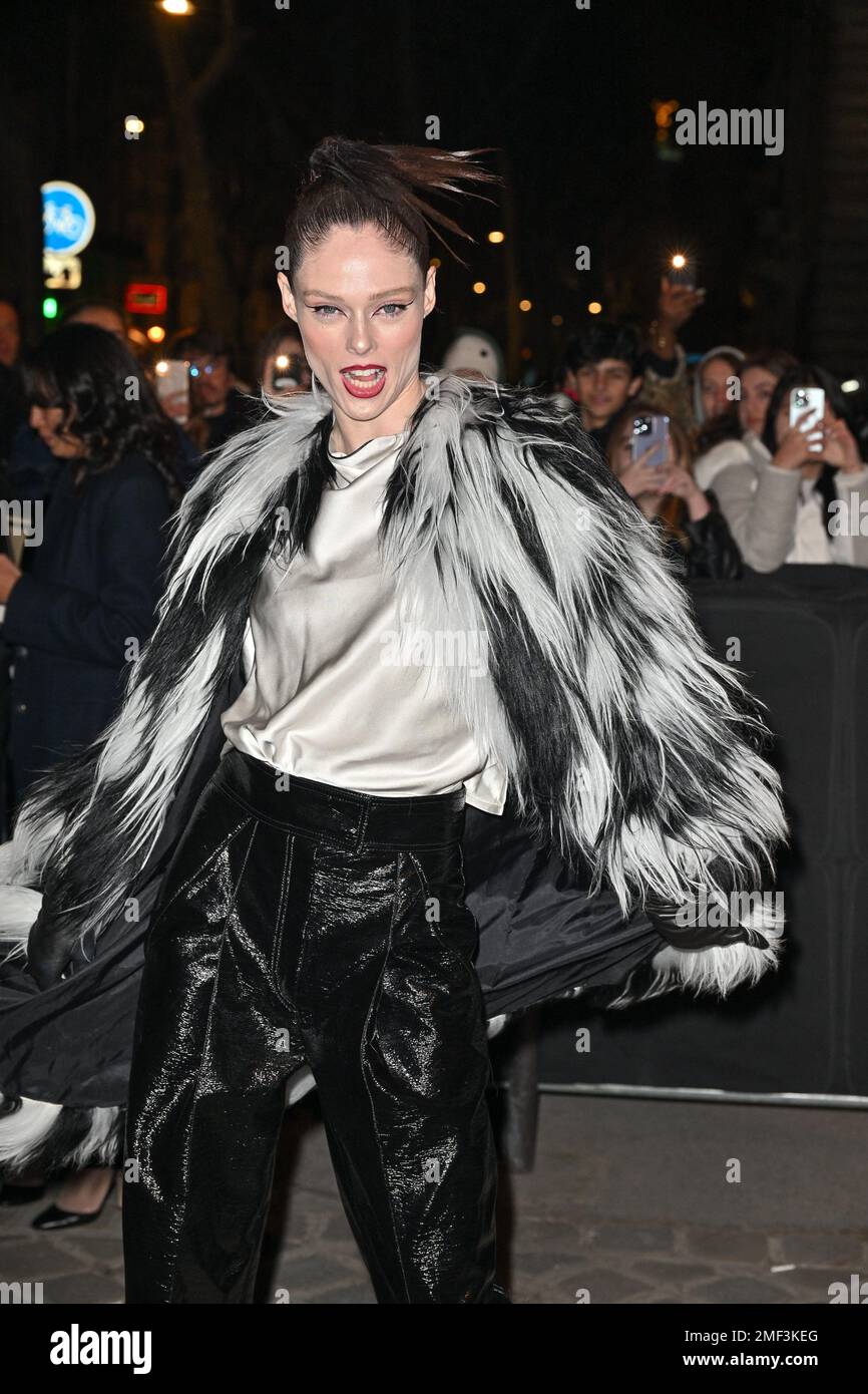 Coco Rocha arriving at Armani Prive show during Haute Couture Fashion ...