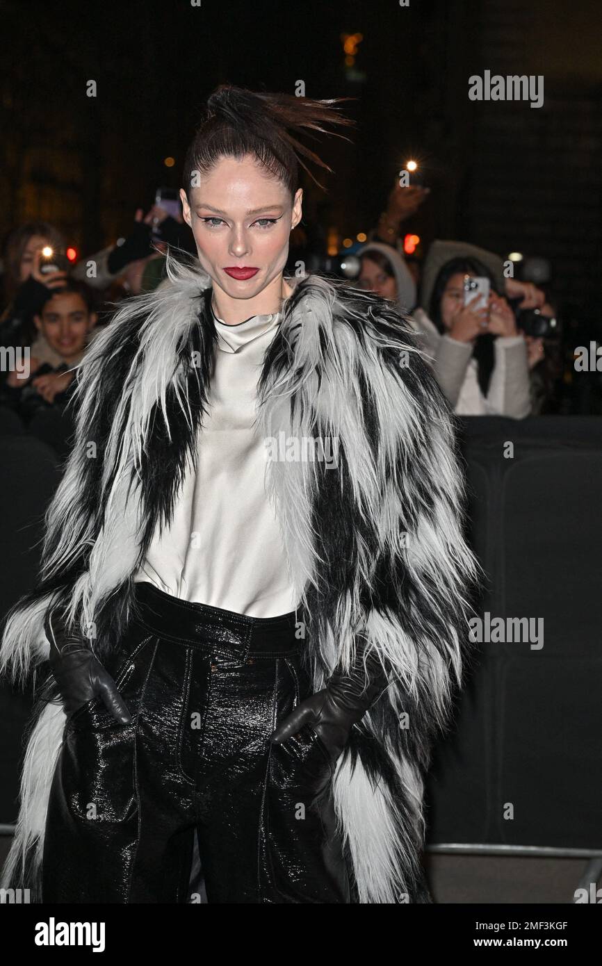 Coco Rocha arriving at Armani Prive show during Haute Couture Fashion ...