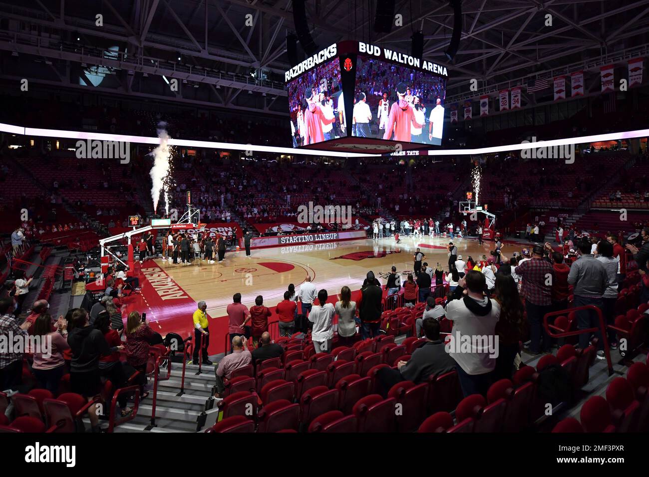 Arkansas fans cheer as the players are introduced before playing ...