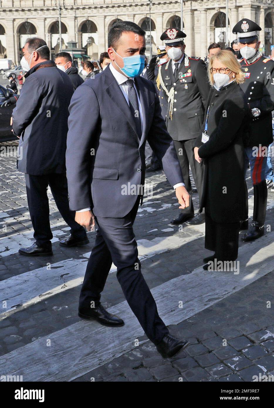 Foreign Minister Luigi di Maio arrives for the funeral of the Italian ...