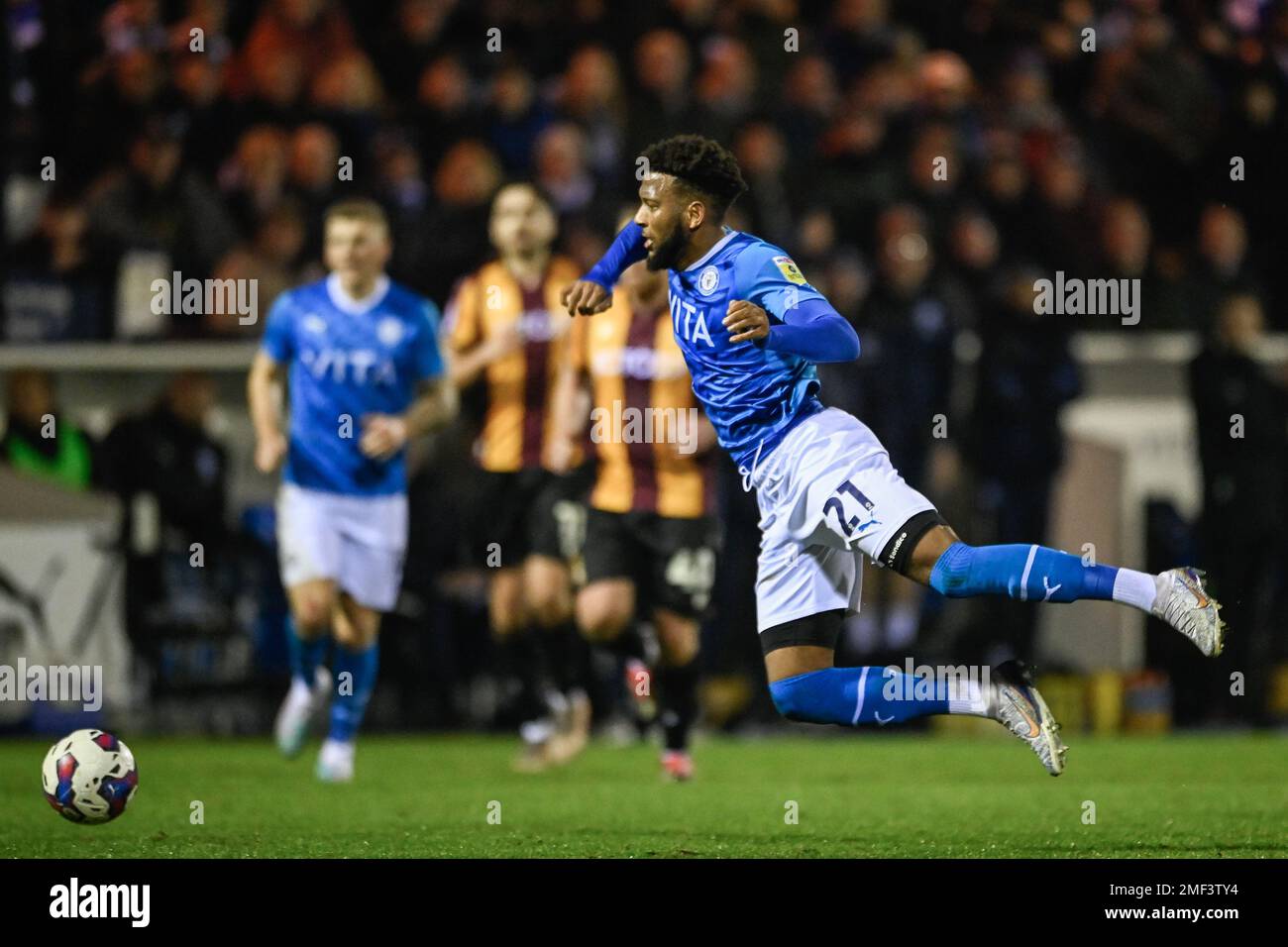 Matthew Platt #5 of Bradford City fouls Myles Hippolyte #21 of ...
