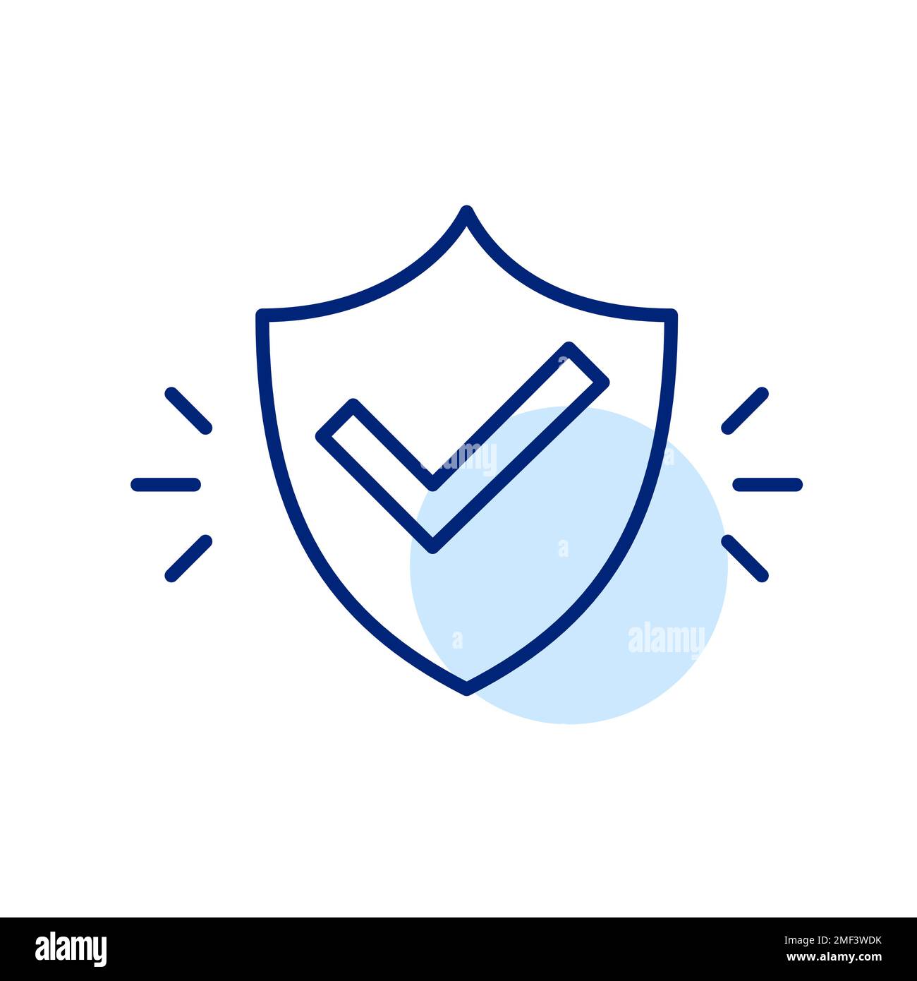 Shiny shield with check mark. Approved quality item. Pixel perfect ...