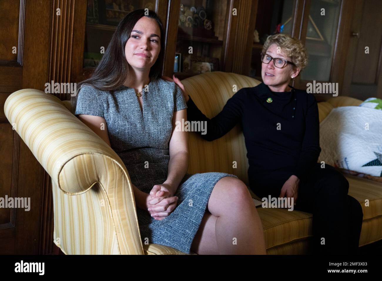 UNITED STATES - JANUARY 24: Aubrey Stuber, left, and her boss Rep ...