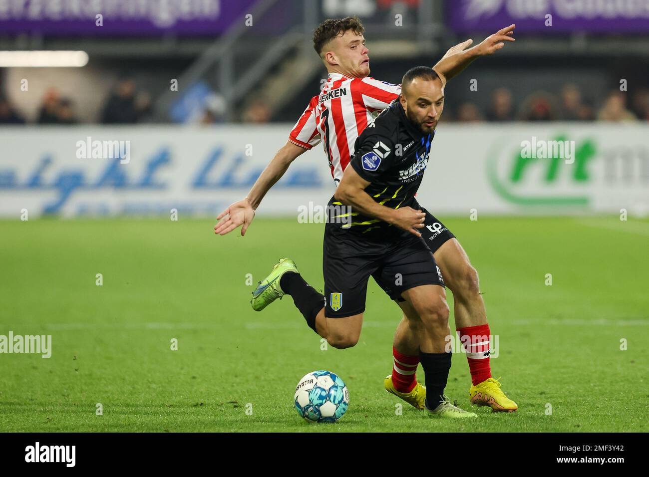 ROTTERDAM, NETHERLANDS - JANUARY 24: Illiass Bel Hassani of RKC Waalwijk, Vito van Crooij of ...