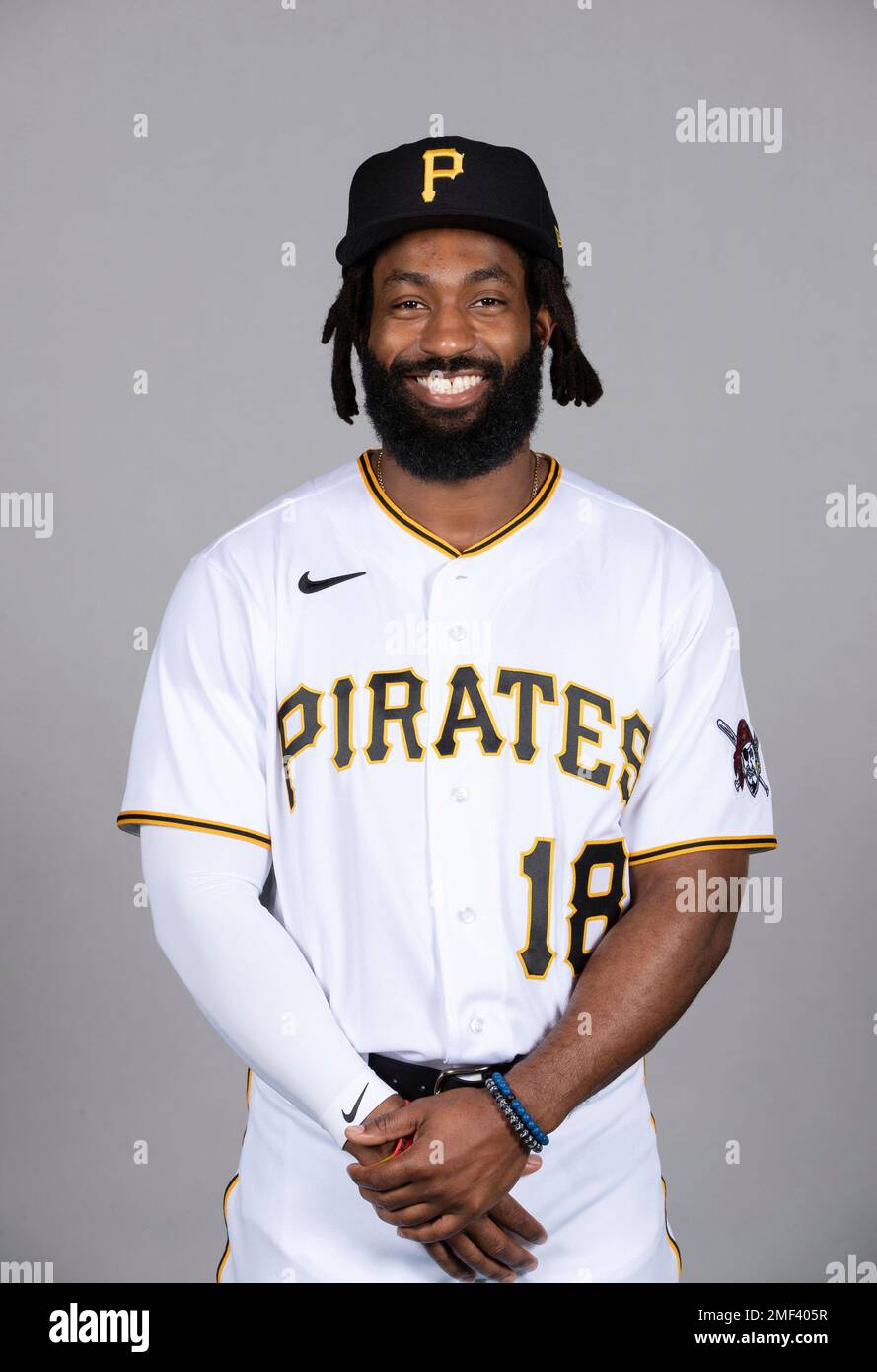 This is a 2021 photo of Brian Goodwin of the Pittsburgh Pirates ...