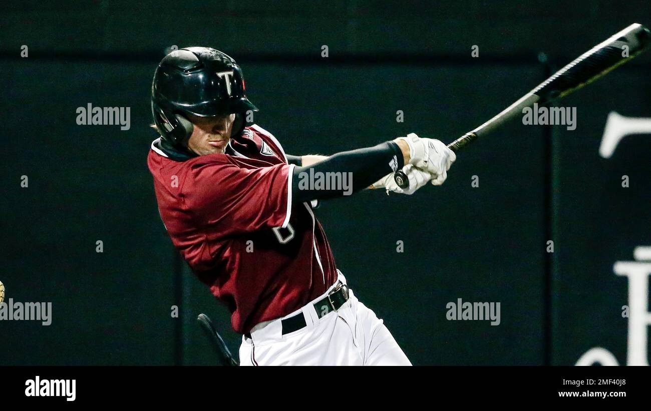 Troy infielder Nic Nolan (6) hits against UAB during an NCAA baseball ...