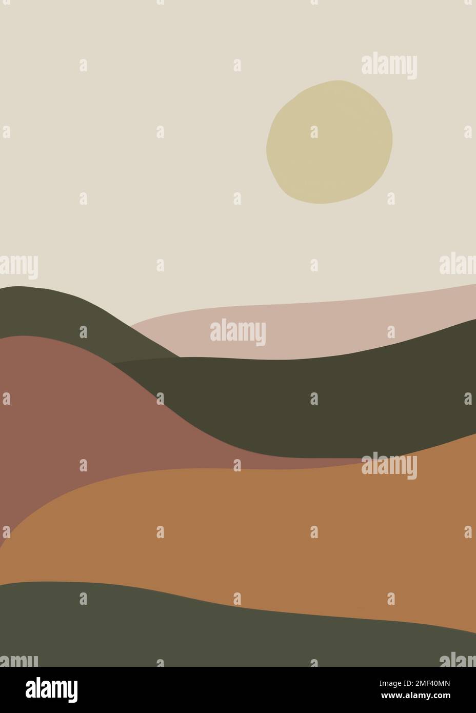 Art landscape background with primitive wave pattern pastel colors ...