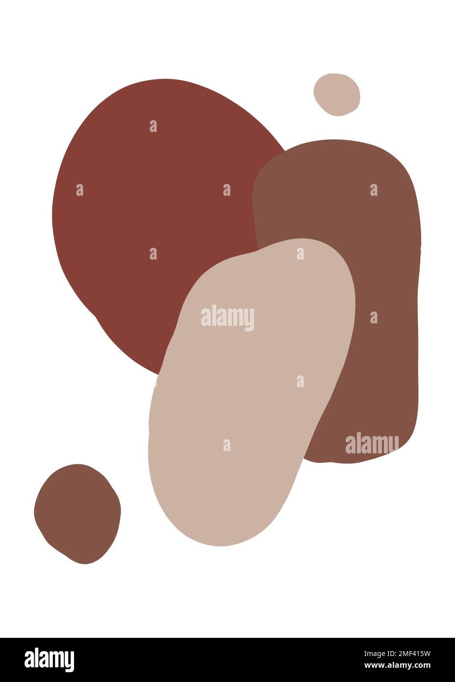 Fluid abstract shapes in trendy minimal design and pastel brown color ...