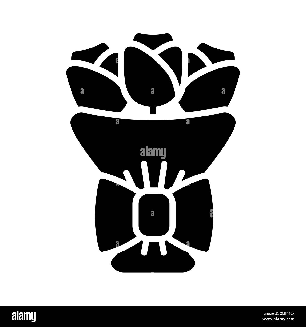 Red roses bouquet glyph icon. Valentine day symbol. Vector illustration ...