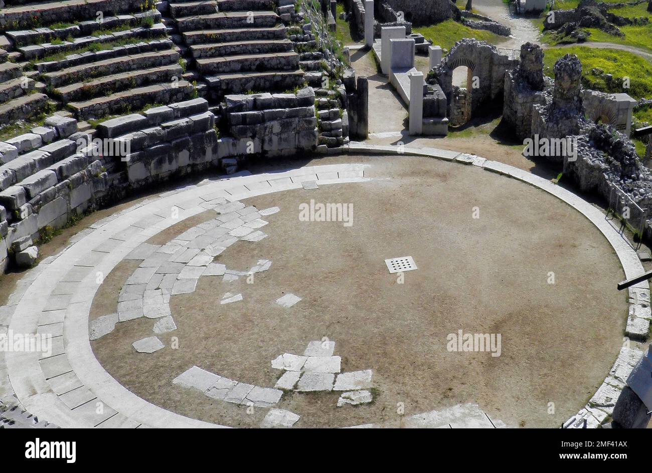 Greece, Eastern Macedonia and Thrace, Filippoi, Ancient amphitheater in ...