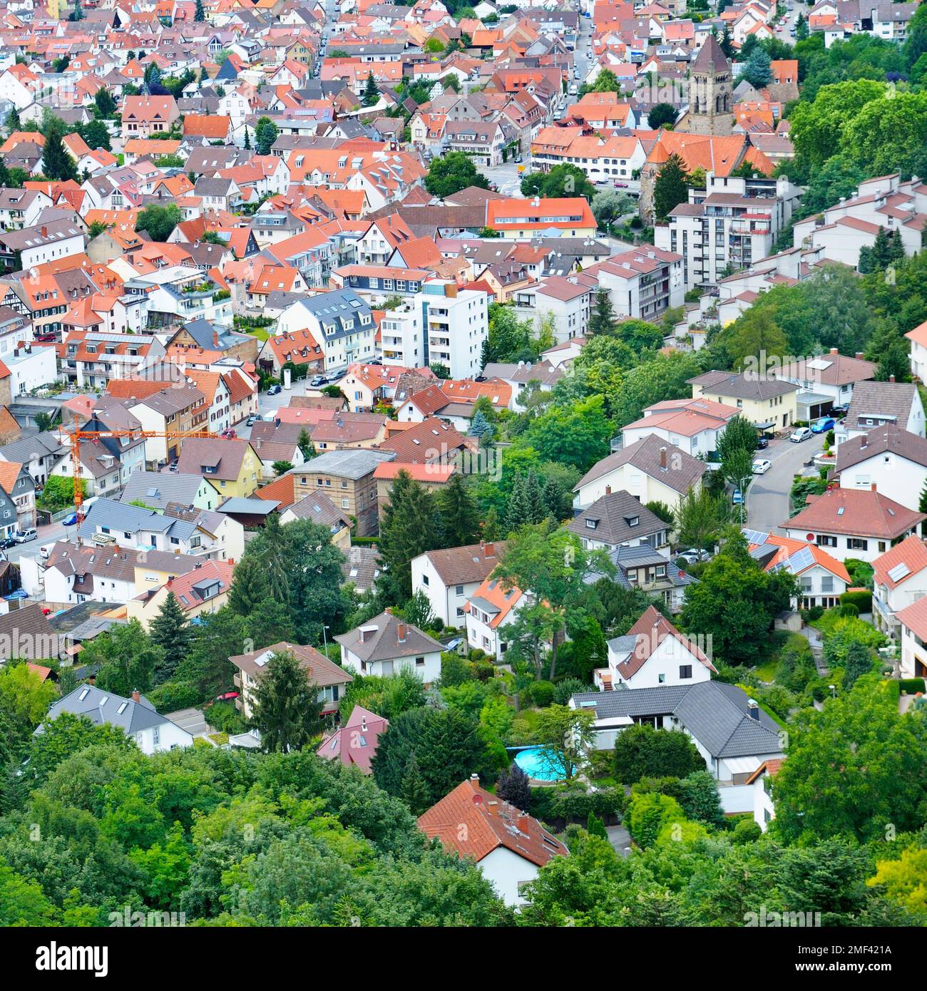 Beautiful panorama of the city. Germany. The type of roofs and streets ...