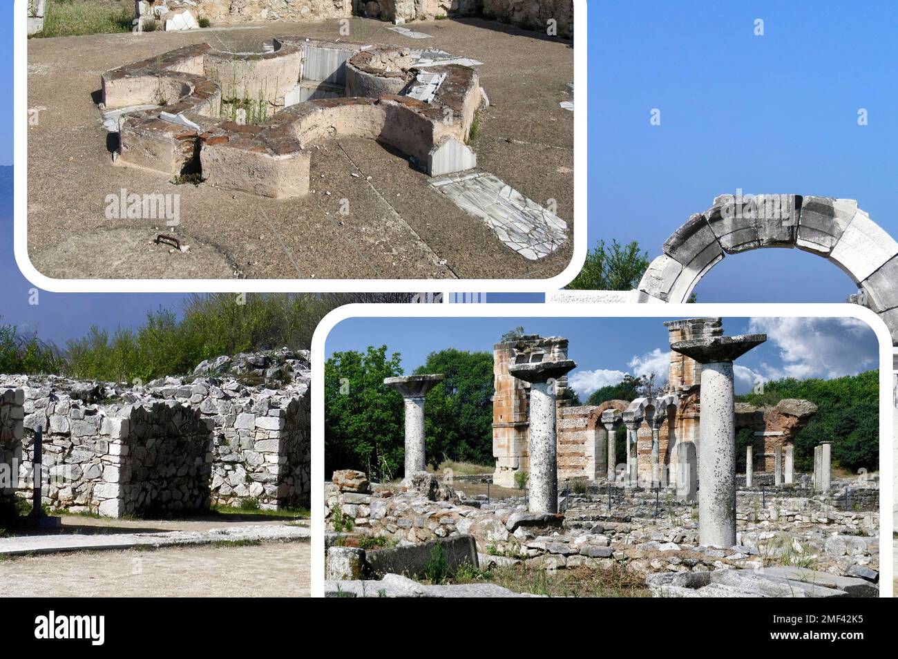 Ruins of Basilica in the archeological area of ancient Philippi ...